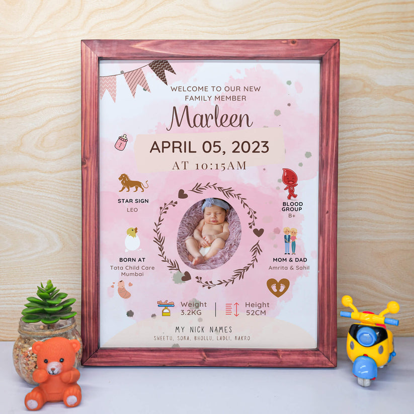 Personalized Baby Bio Frame - Perfect Baby Gift